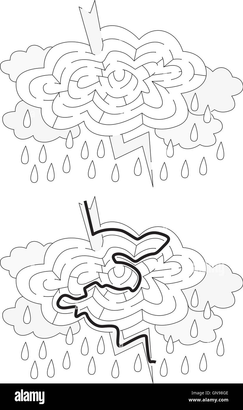 Cartoon rain cloud Black and White Stock Photos & Images - Alamy