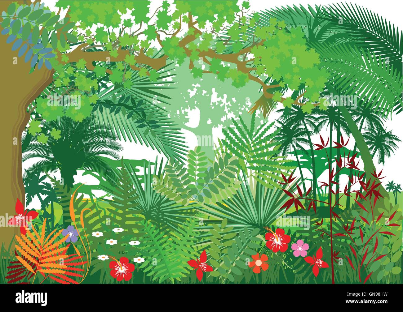 Rainforest leaf Stock Vector Images - Alamy