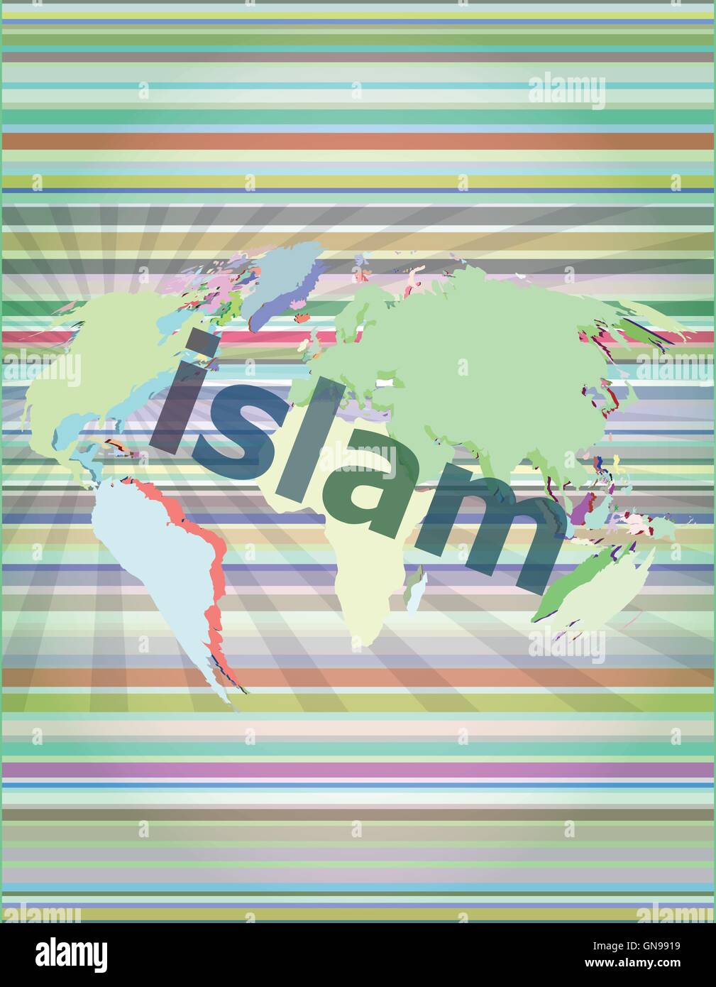 islam, hi-tech background, digital business touch screen vector ...