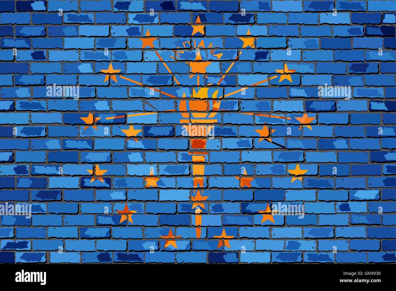 Flag of Indiana on a brick wall Stock Vector Image & Art - Alamy