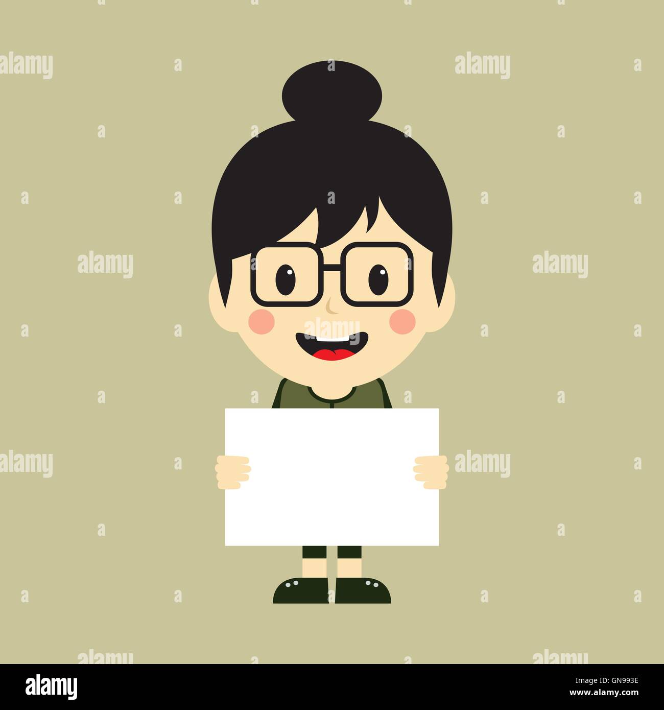 woman with blank sign Stock Vector Image & Art - Alamy
