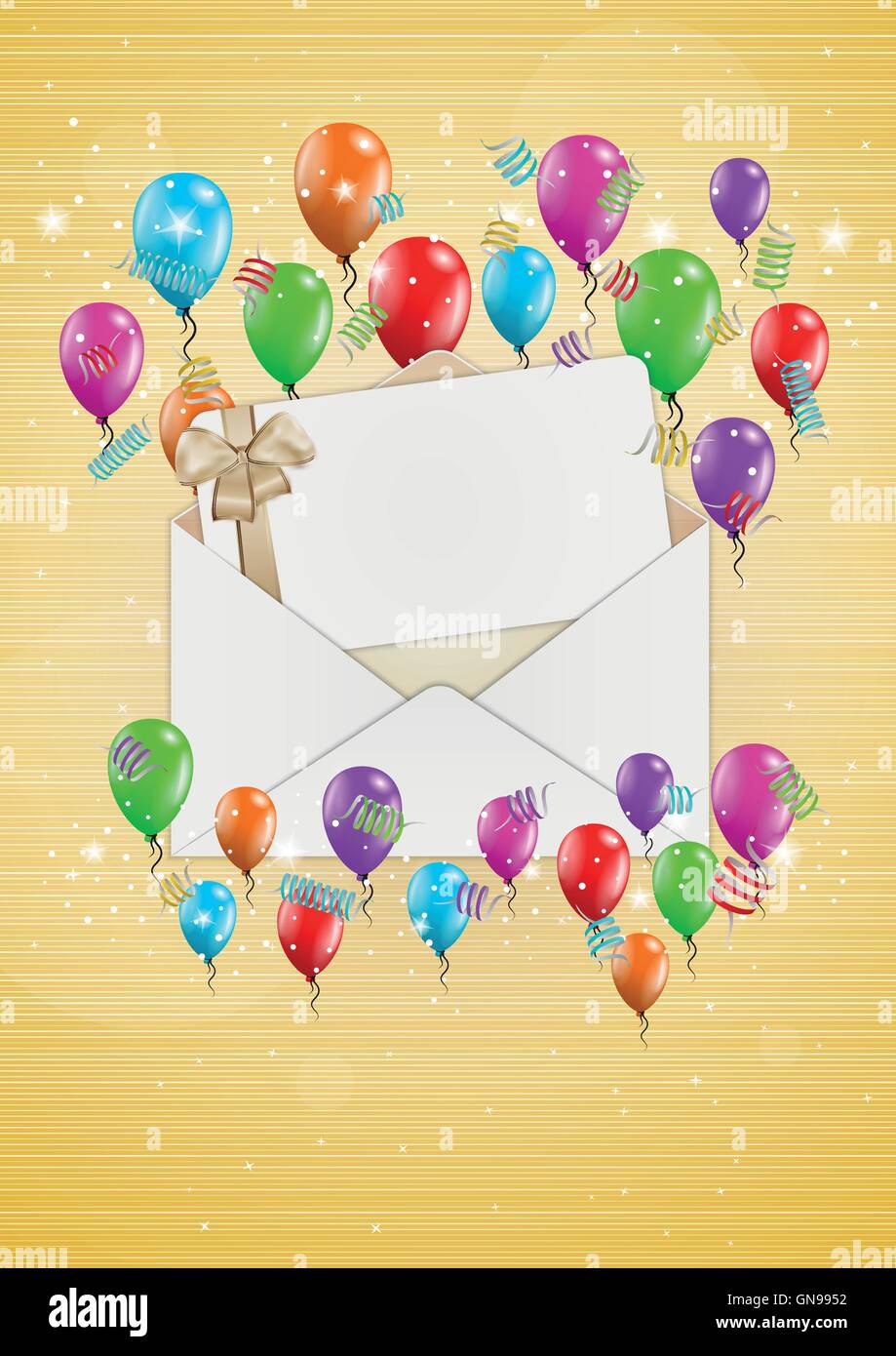 open envelope with balloons Stock Vector Image & Art - Alamy