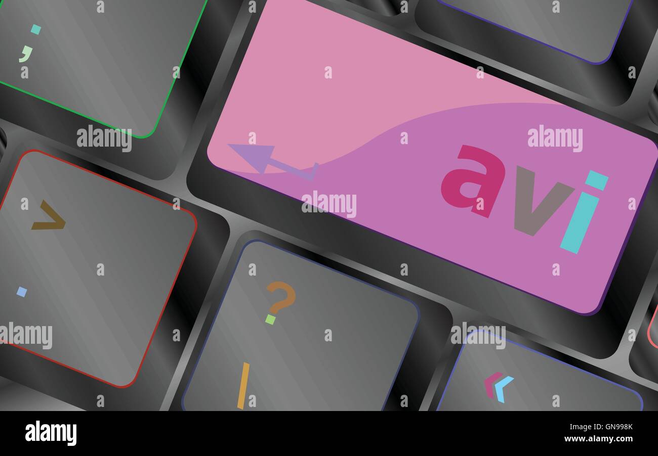 Closeup of avi key in a modern keyboard keys vector illustration vector ...