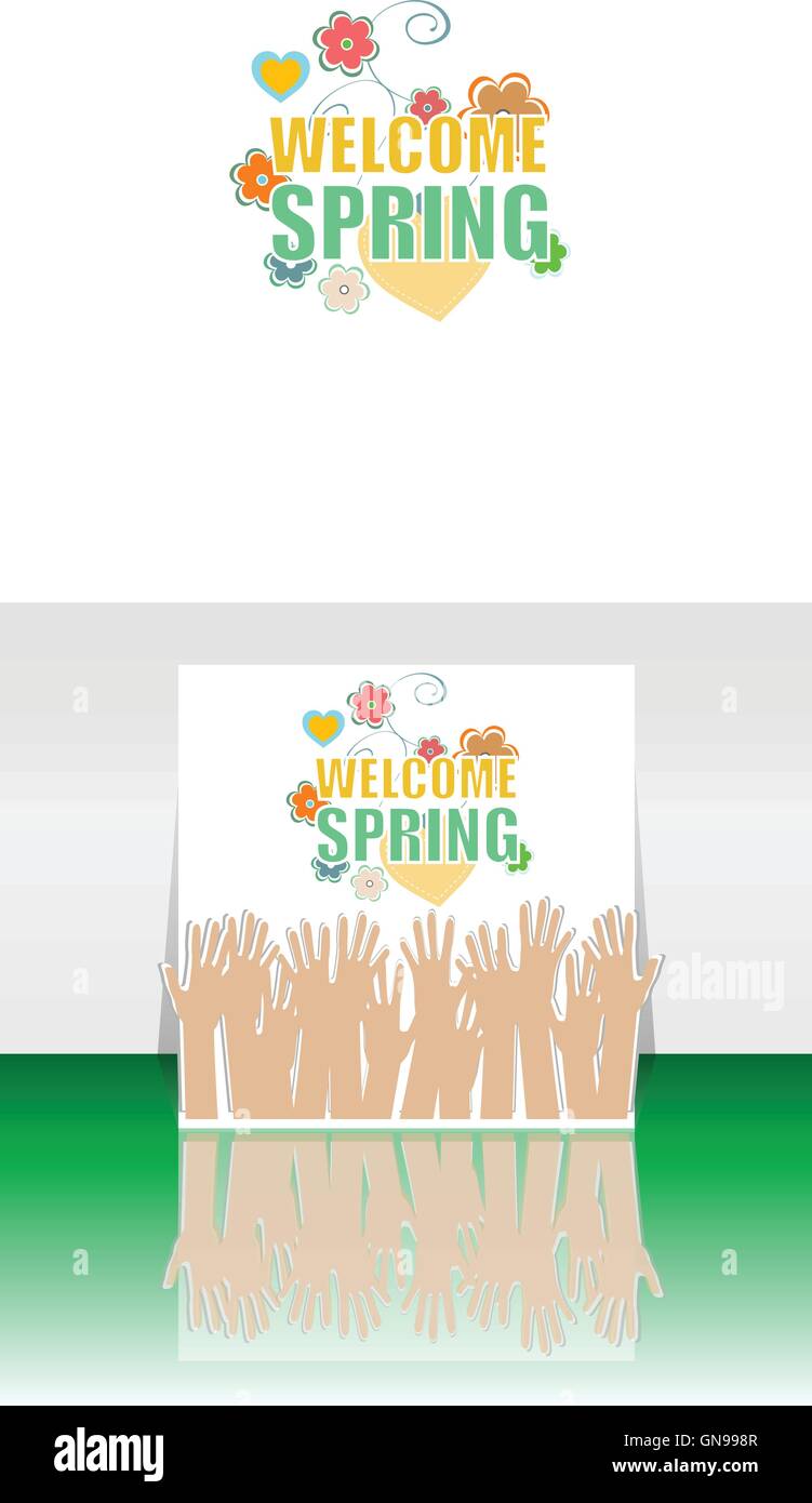 Welcome Spring Holiday Card. Welcome Spring Vector. Welcome Spring ...