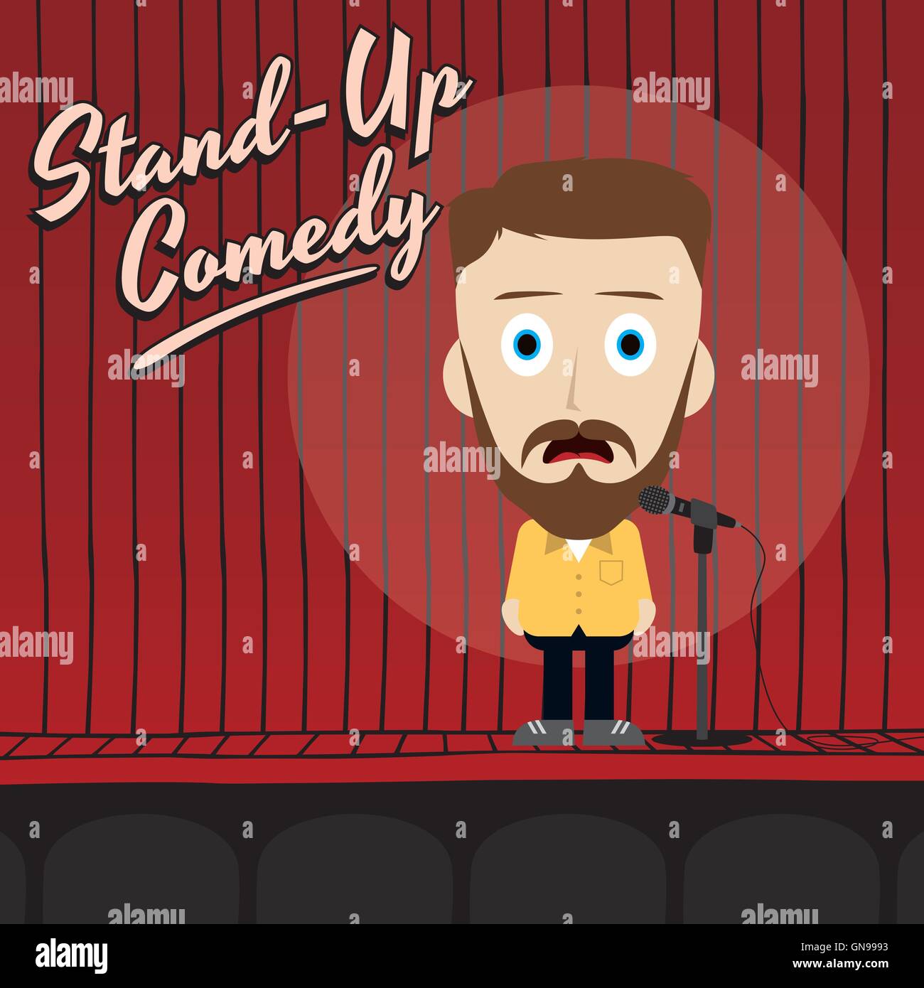 Male stand up comedian cartoon hi-res stock photography and images - Alamy