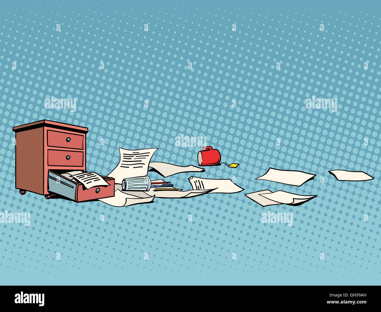 Office furniture and documents business background Stock Vector Image ...