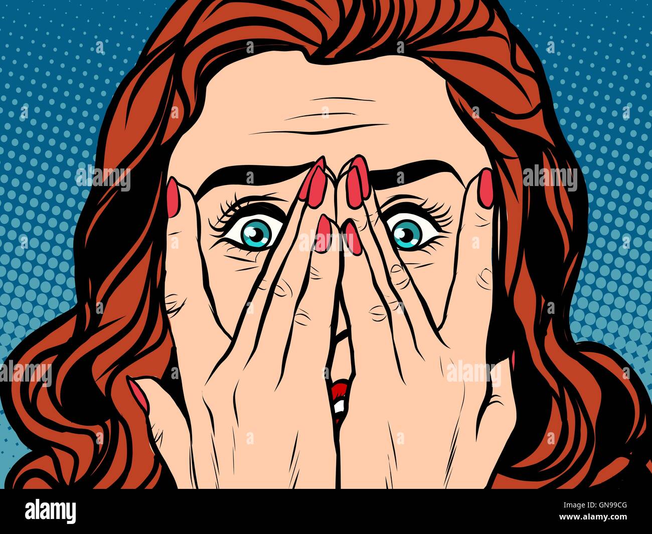 Frightened woman and book Stock Vector Images - Alamy