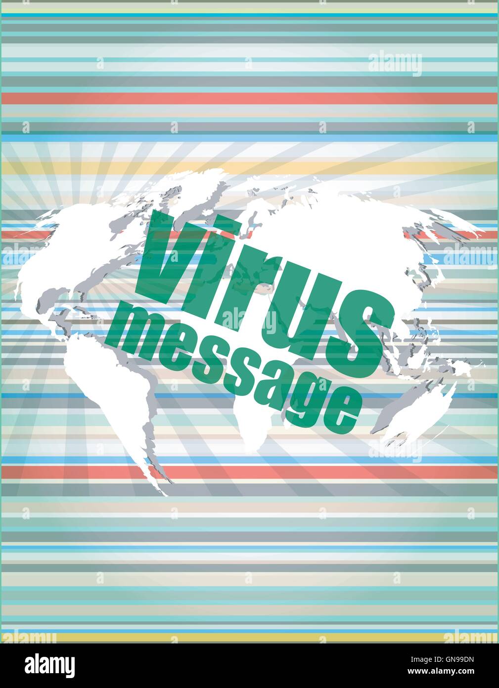 internet concept: words virus message on digital screen vector ...