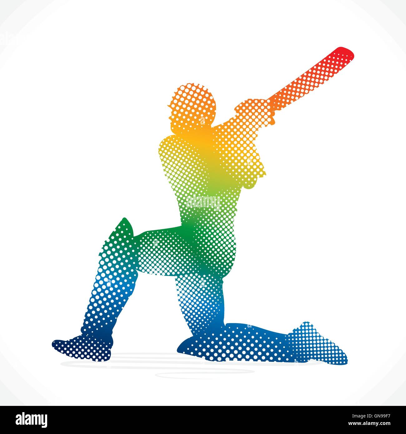 creative abstract cricket player design by brush stroke vector Stock ...