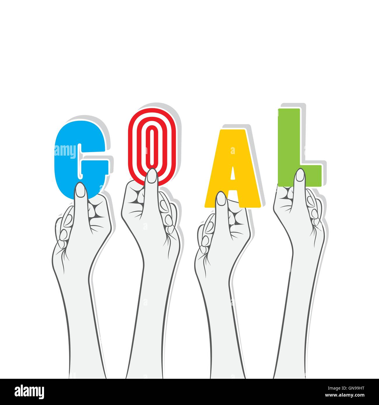 goal word hold in hand concept design vector Stock Vector Image & Art ...