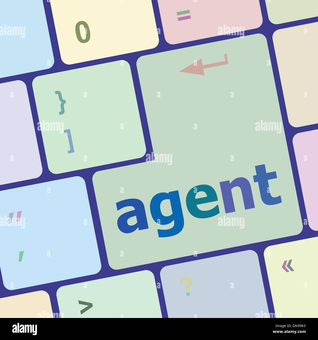 agent button on the computer keyboard vector illustration Stock Vector ...