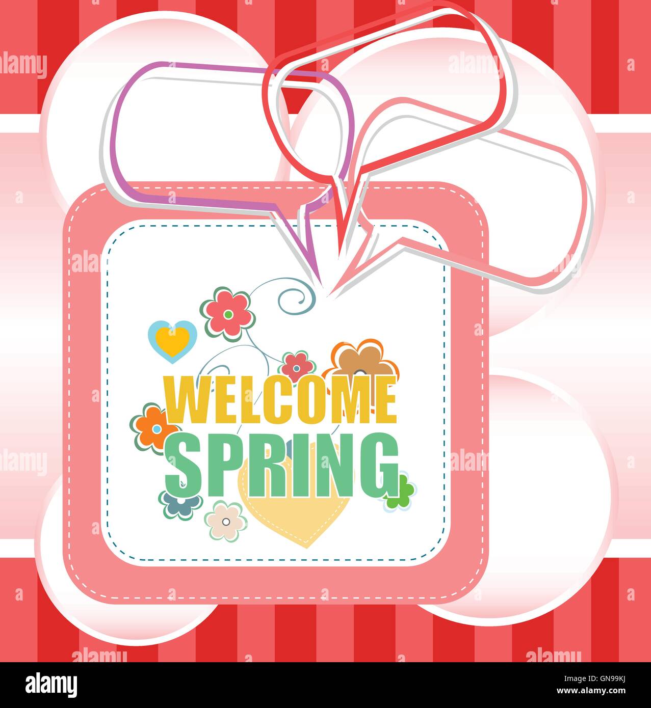 Welcome Spring Holiday Card. Welcome Spring Vector. Welcome Spring ...