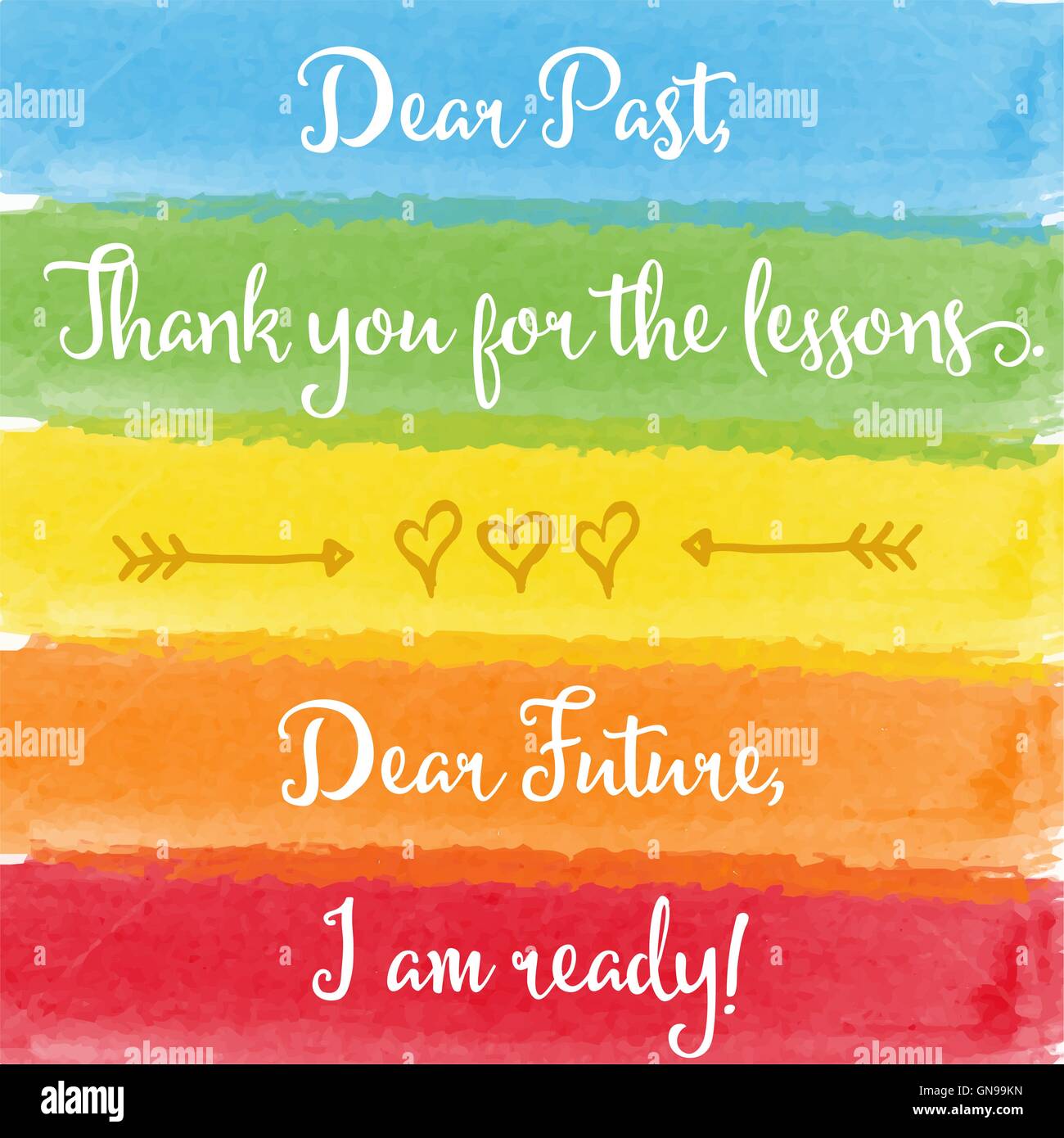 "Dear past...Dear future" motivation watercolor poster Stock Vector ...