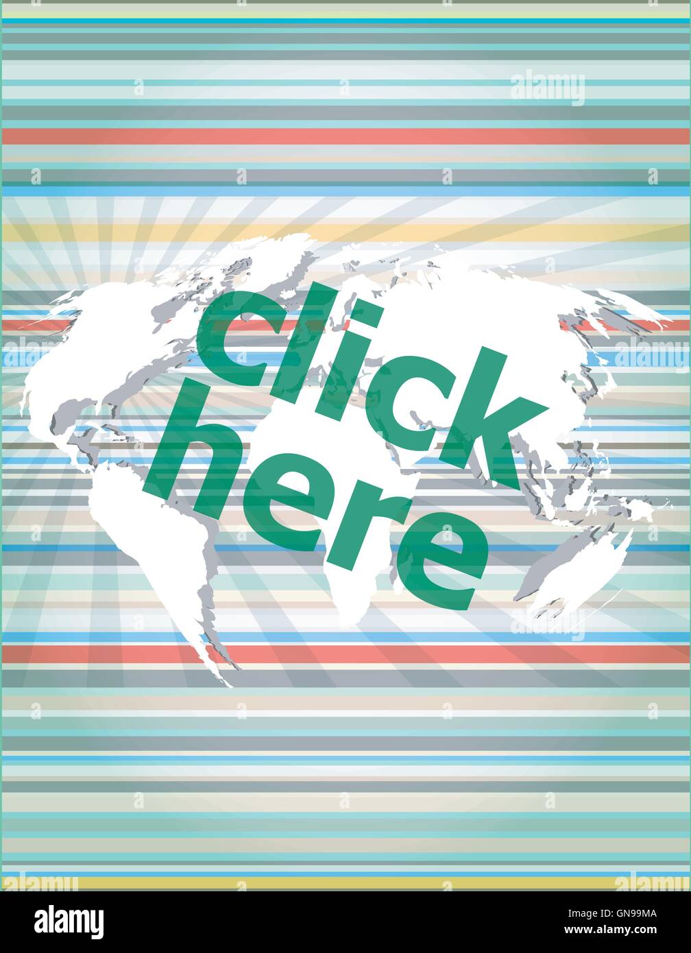 click here text on digital touch screen - business concept vector ...