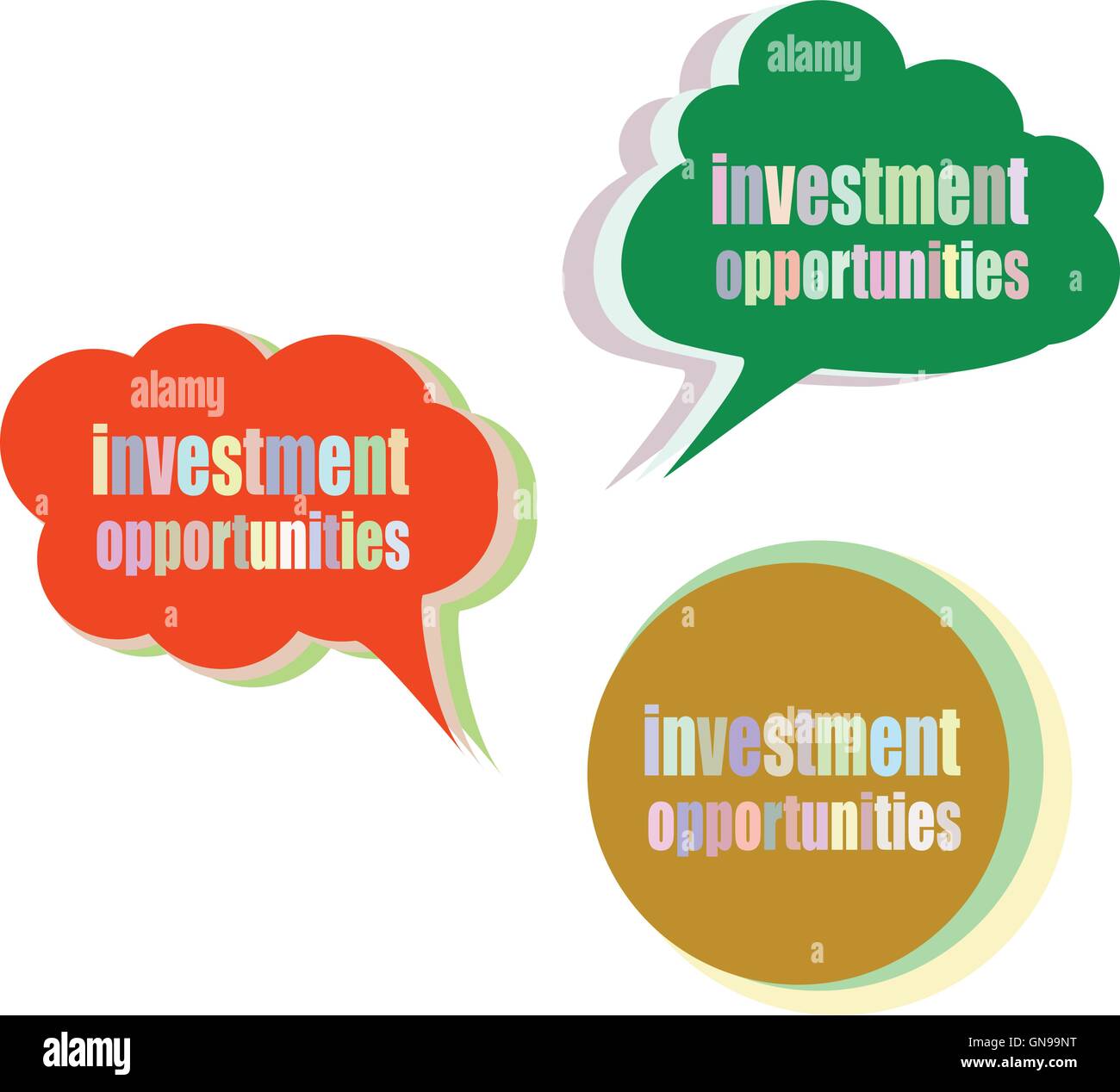 investment opportunities. Set of stickers, labels, tags. Business ...