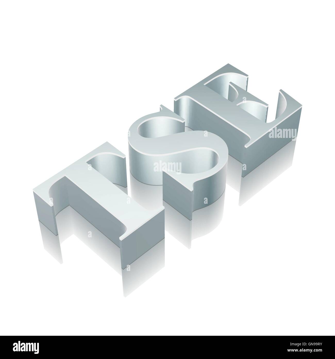 3d metallic character TSE with reflection, vector illustration Stock ...