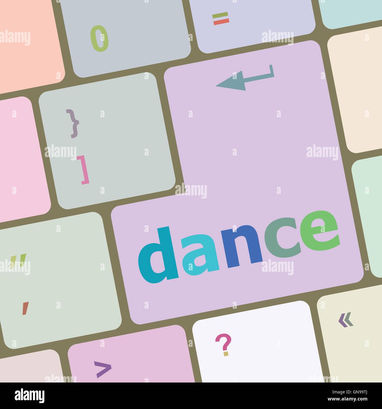 dance button on computer pc keyboard key vector illustration Stock ...