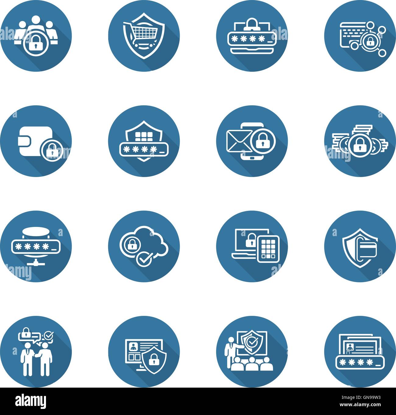 Flat Design Protection and Security Icons Set Stock Vector Image & Art ...