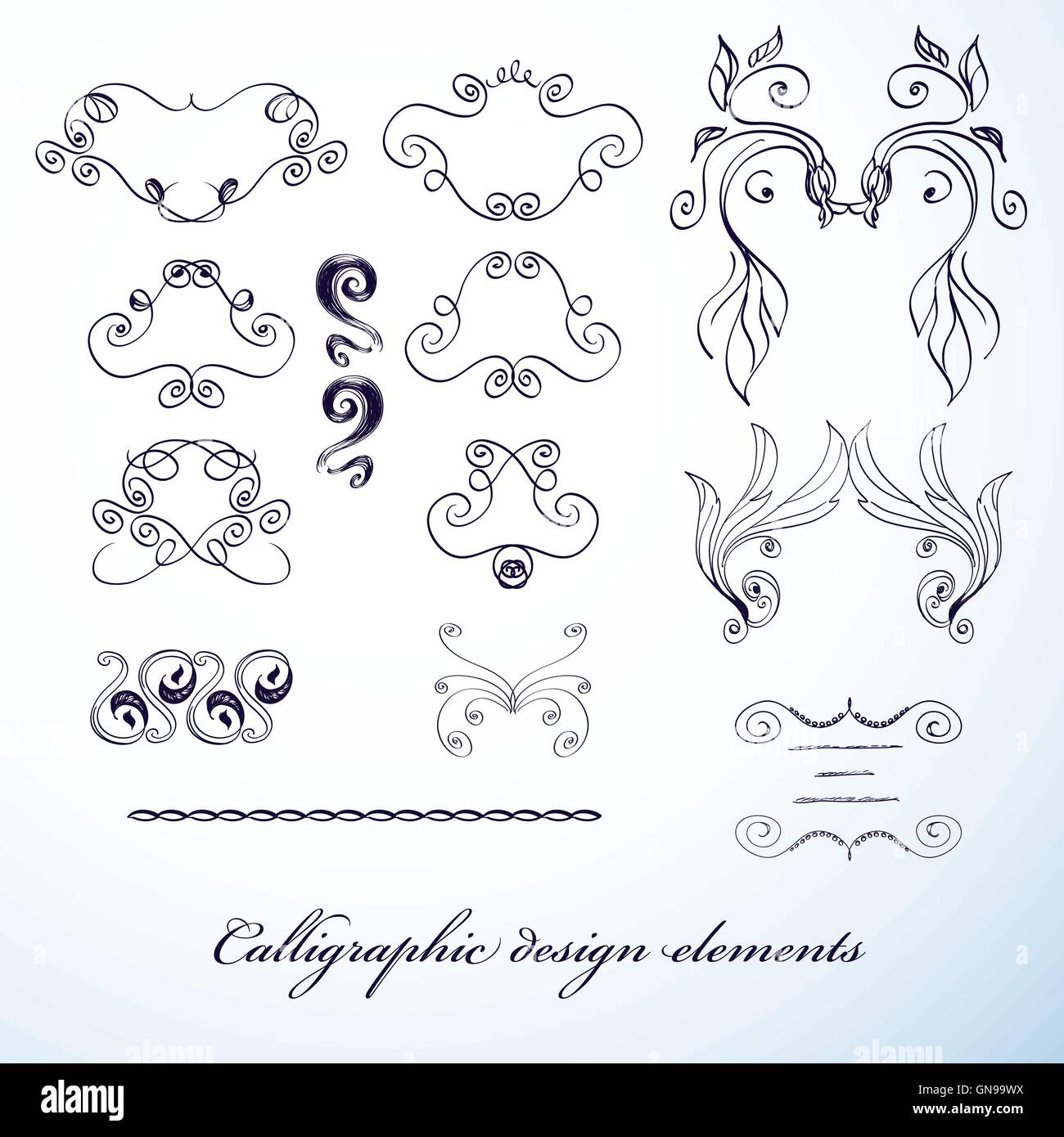 Calligraphic design elements Stock Vector Image & Art - Alamy
