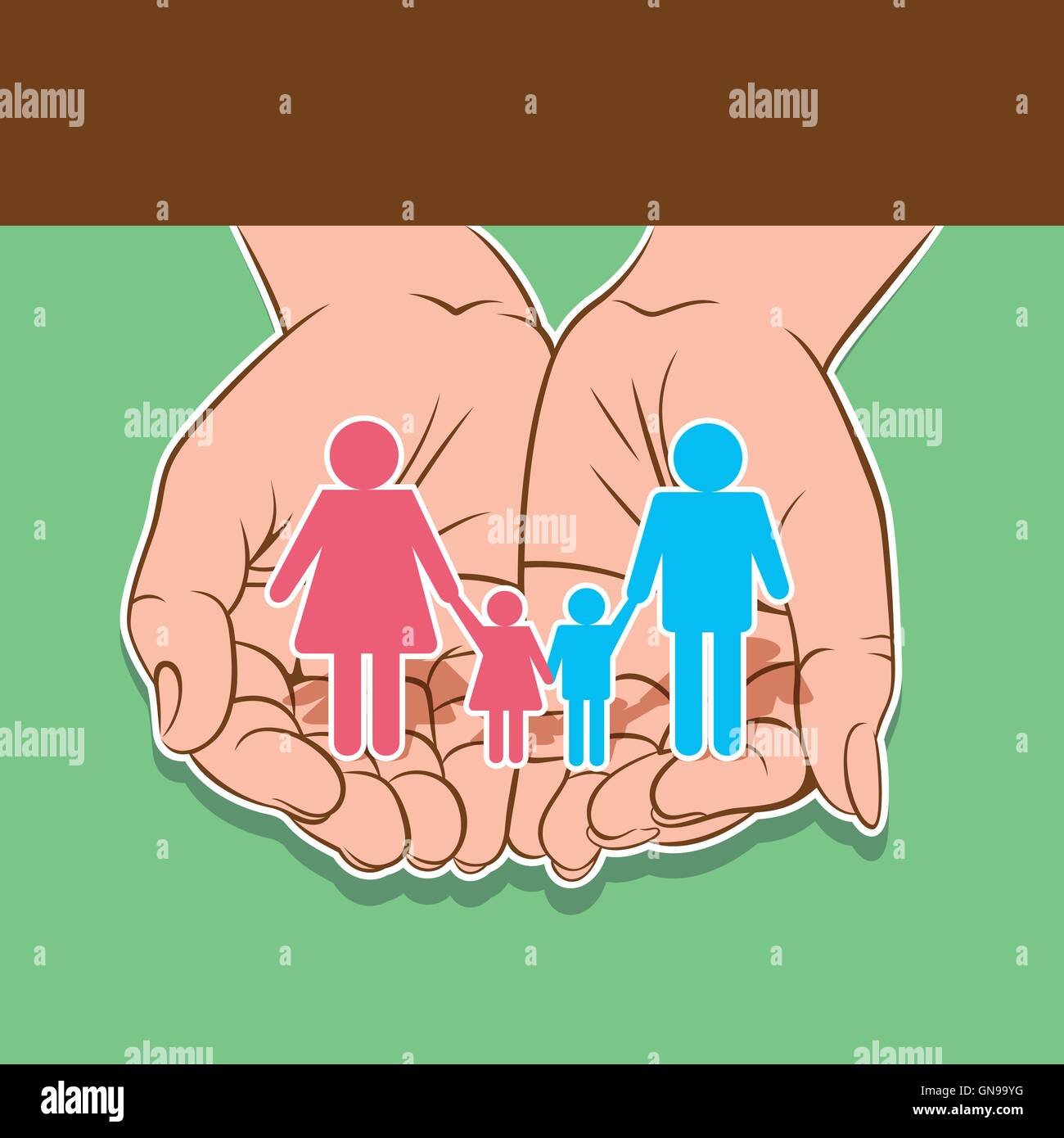 Happy family children holding Stock Vector Images - Alamy
