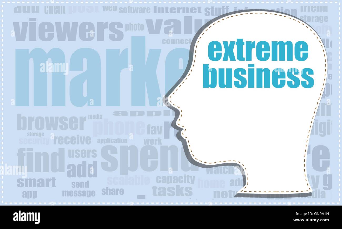 extreme business, vector head, profile icon, woman head silhouette ...