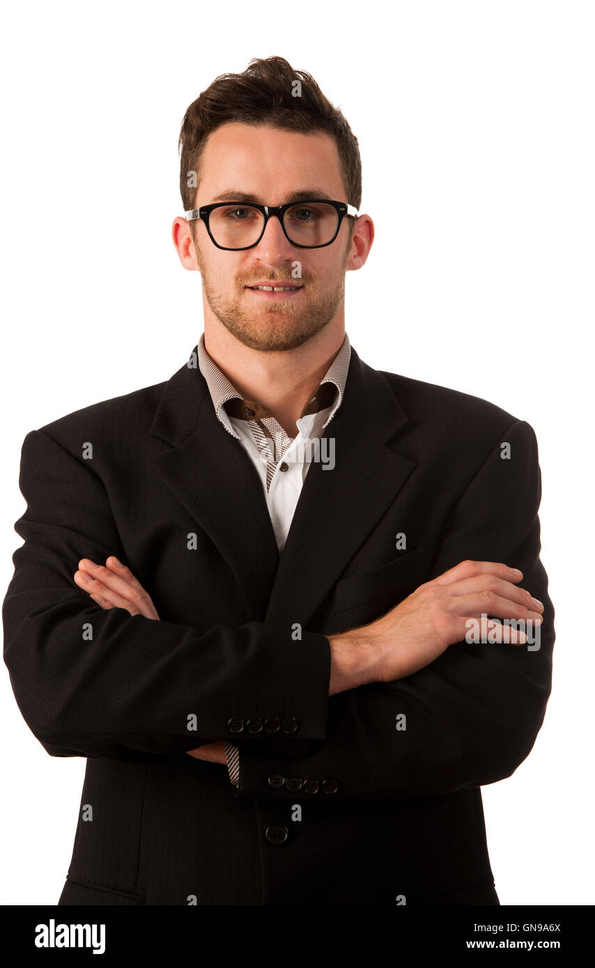 Confident businessman standing thinking, searching solution. Conceptual ... Confident businessman standing thinking, searching solution. Conceptual ...