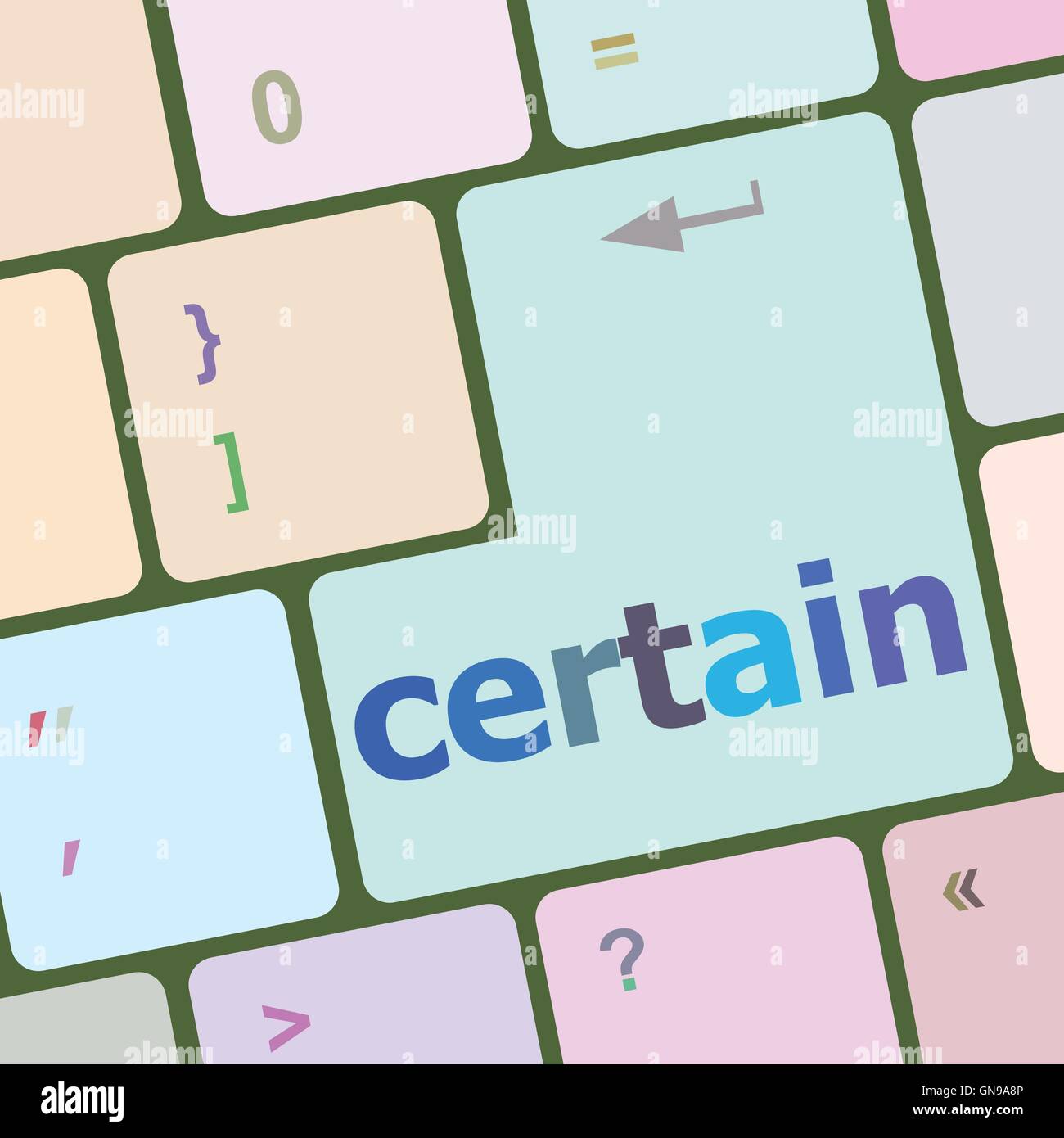certain word on computer pc keyboard key vector illustration Stock ...