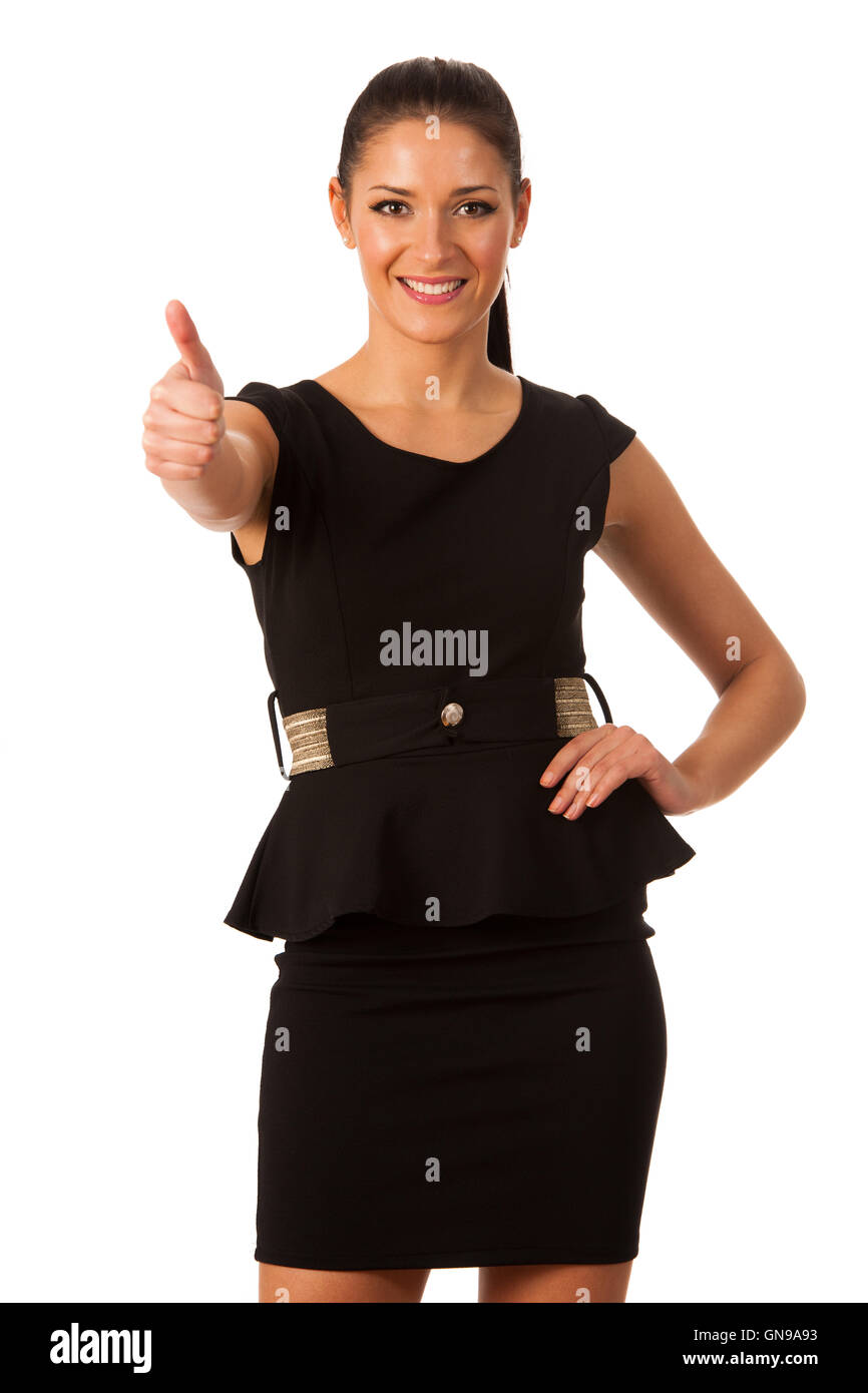 Businesswoman standing and showing a sign of success, pride, confidence ...