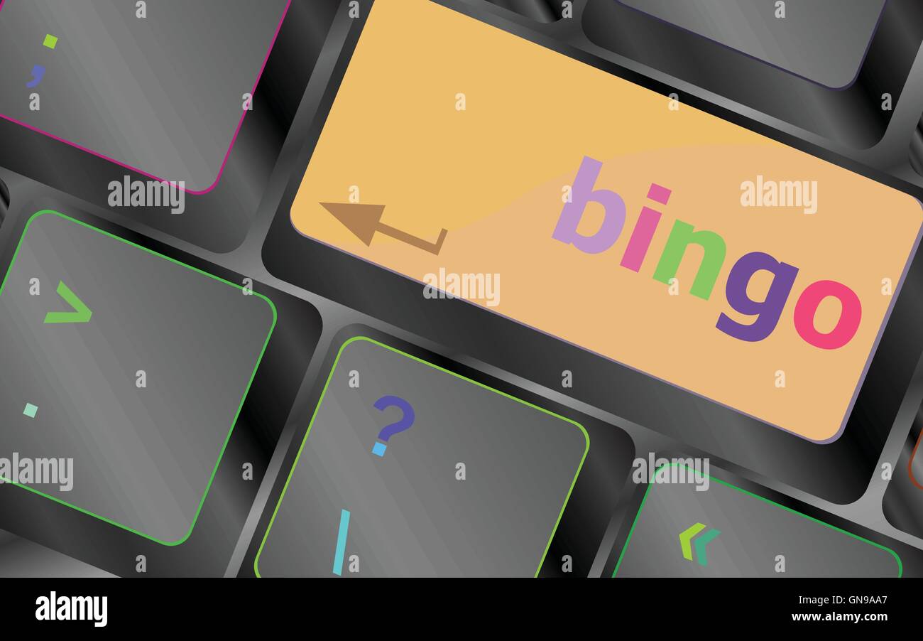 bingo button on computer keyboard keys vector keyboard key. keyboard ...