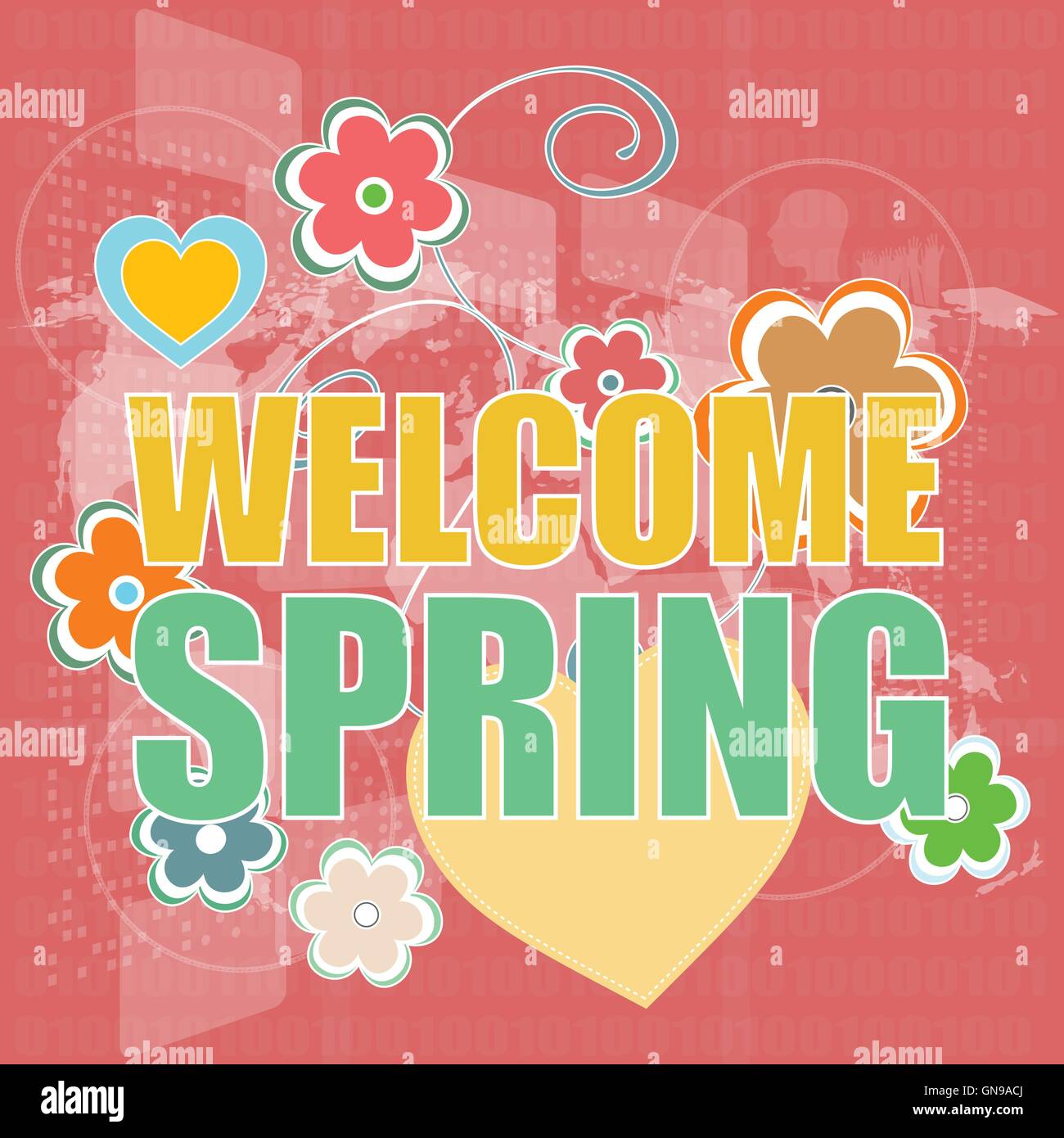 Welcome Spring Holiday Card. Welcome Spring Vector. Welcome Spring ...