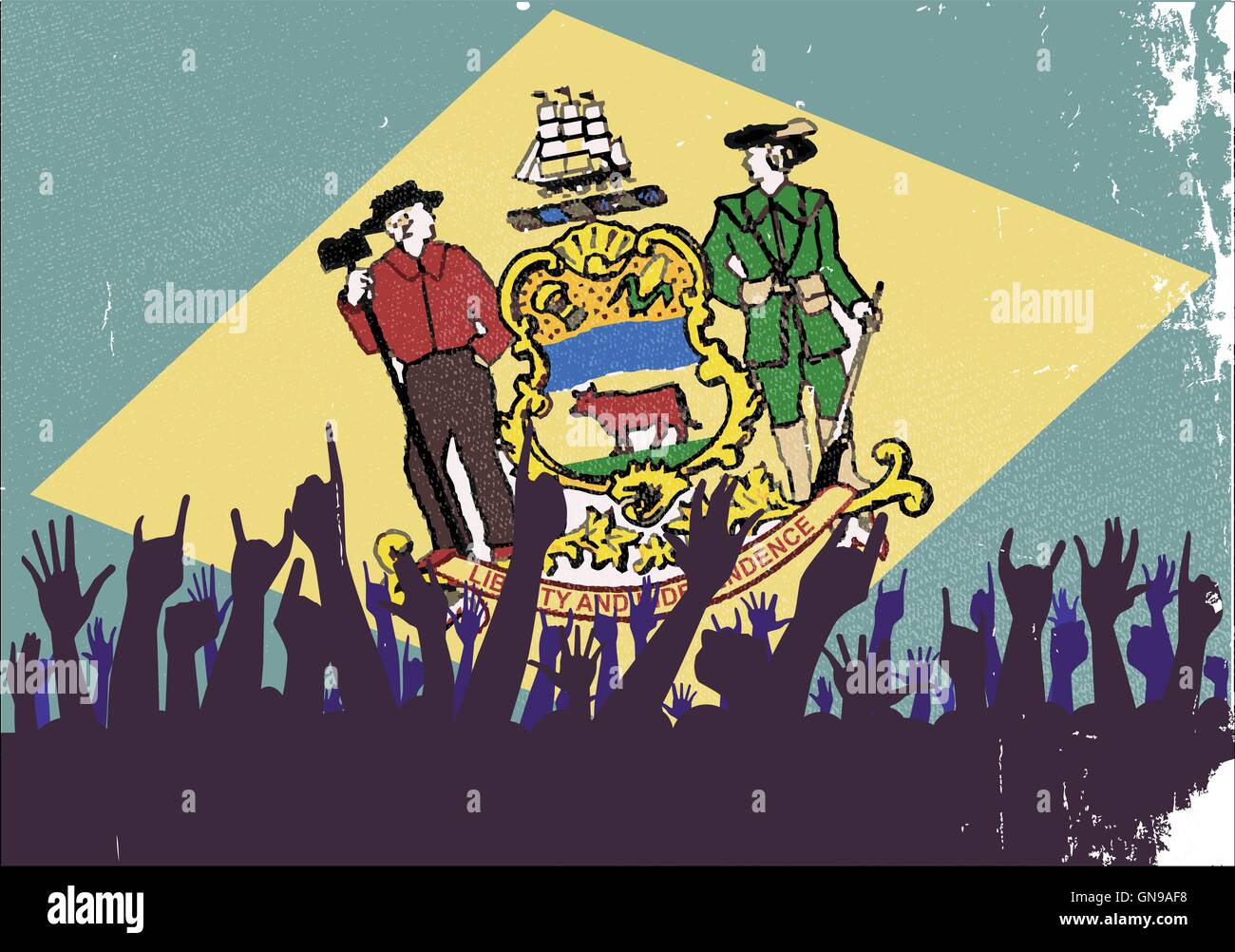 Waving flag state delaware usa hi-res stock photography and images - Alamy