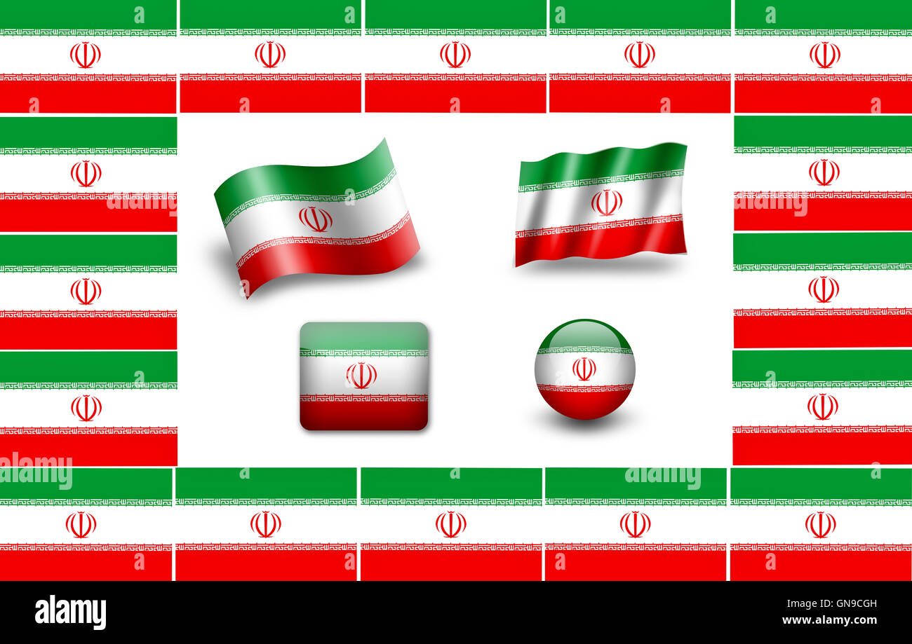 flag of Iran. icon set Stock Photo - Alamy