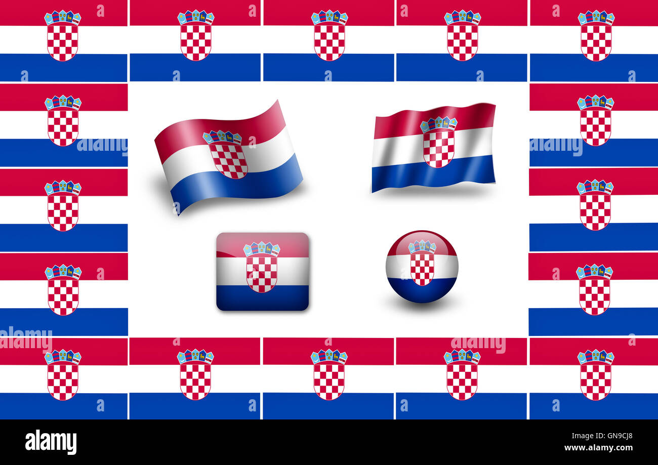 flag of Croatia. icon set Stock Photo - Alamy