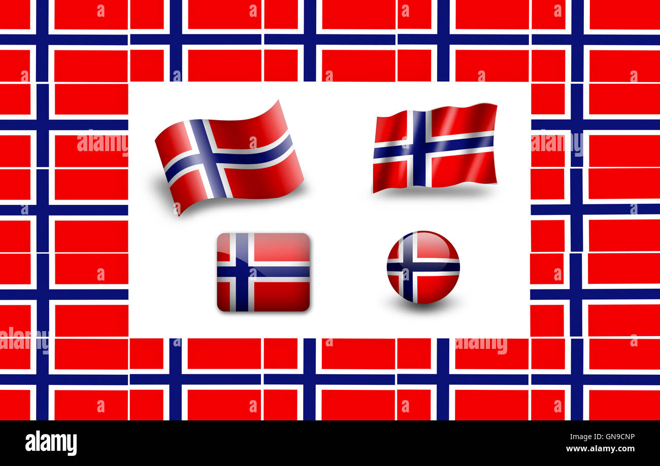 Flag Of Norway. icon set. flags frame Stock Photo - Alamy