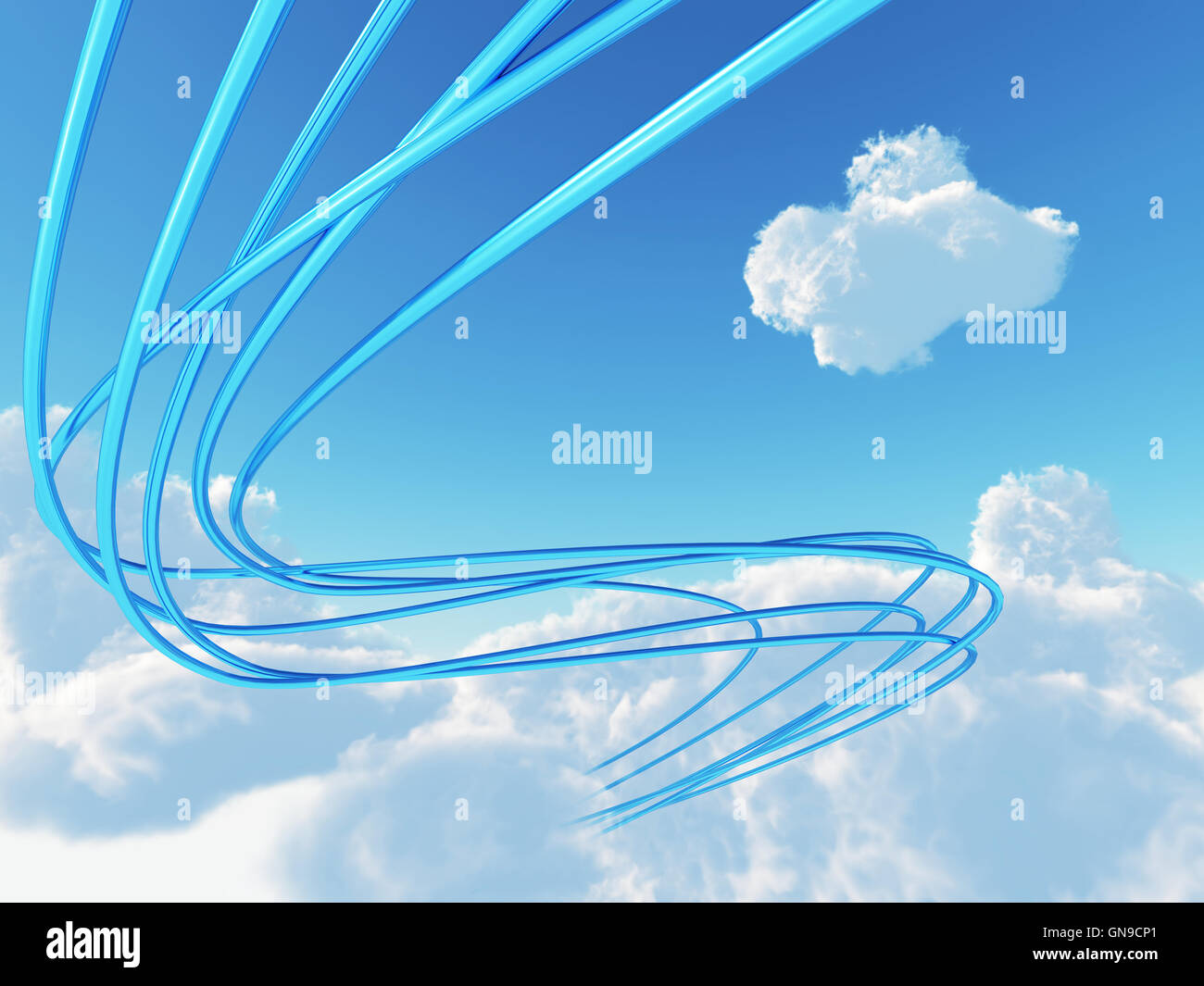 blue metallic cables connected Stock Photo - Alamy
