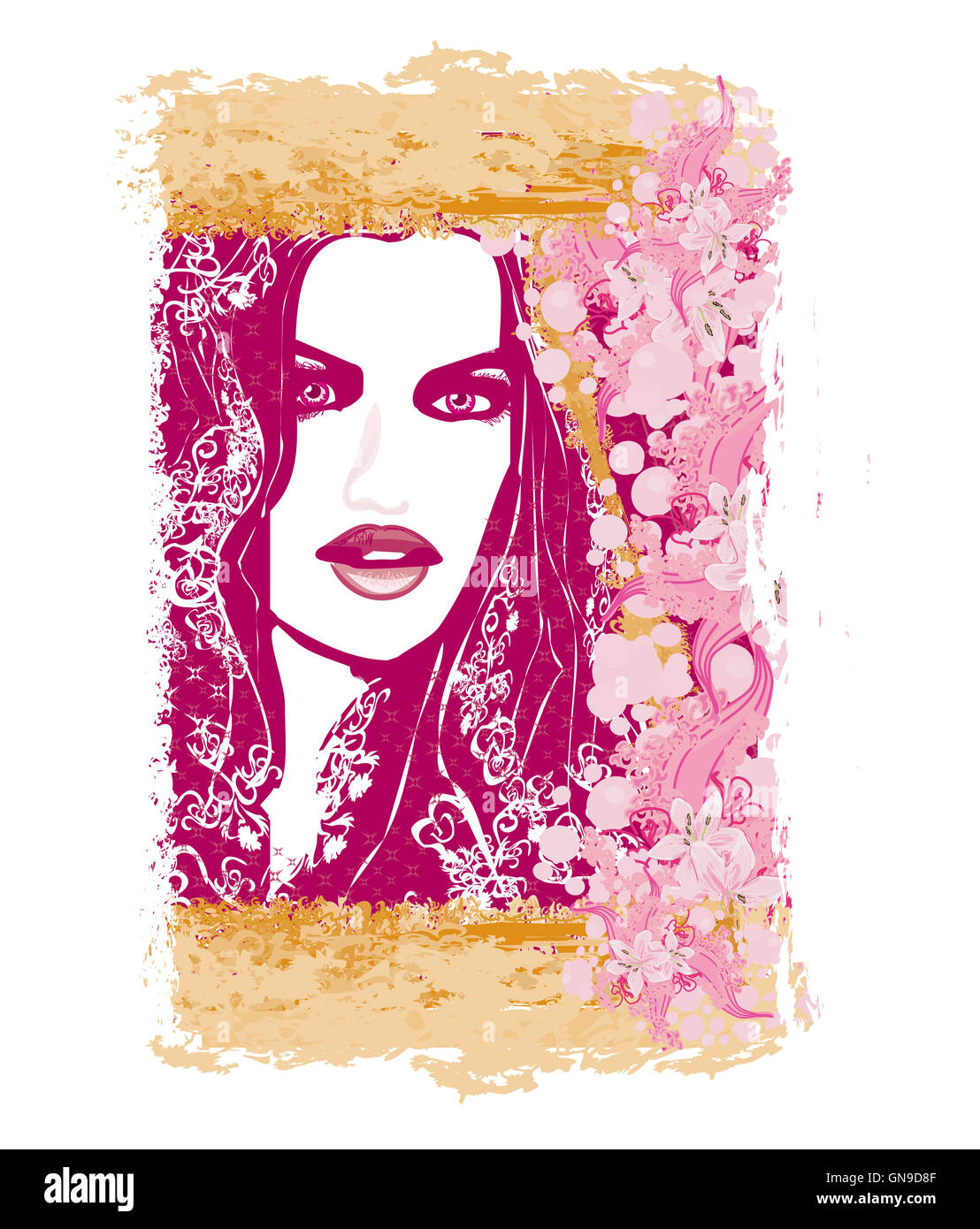 Abstract Beautiful Woman poster Stock Photo - Alamy