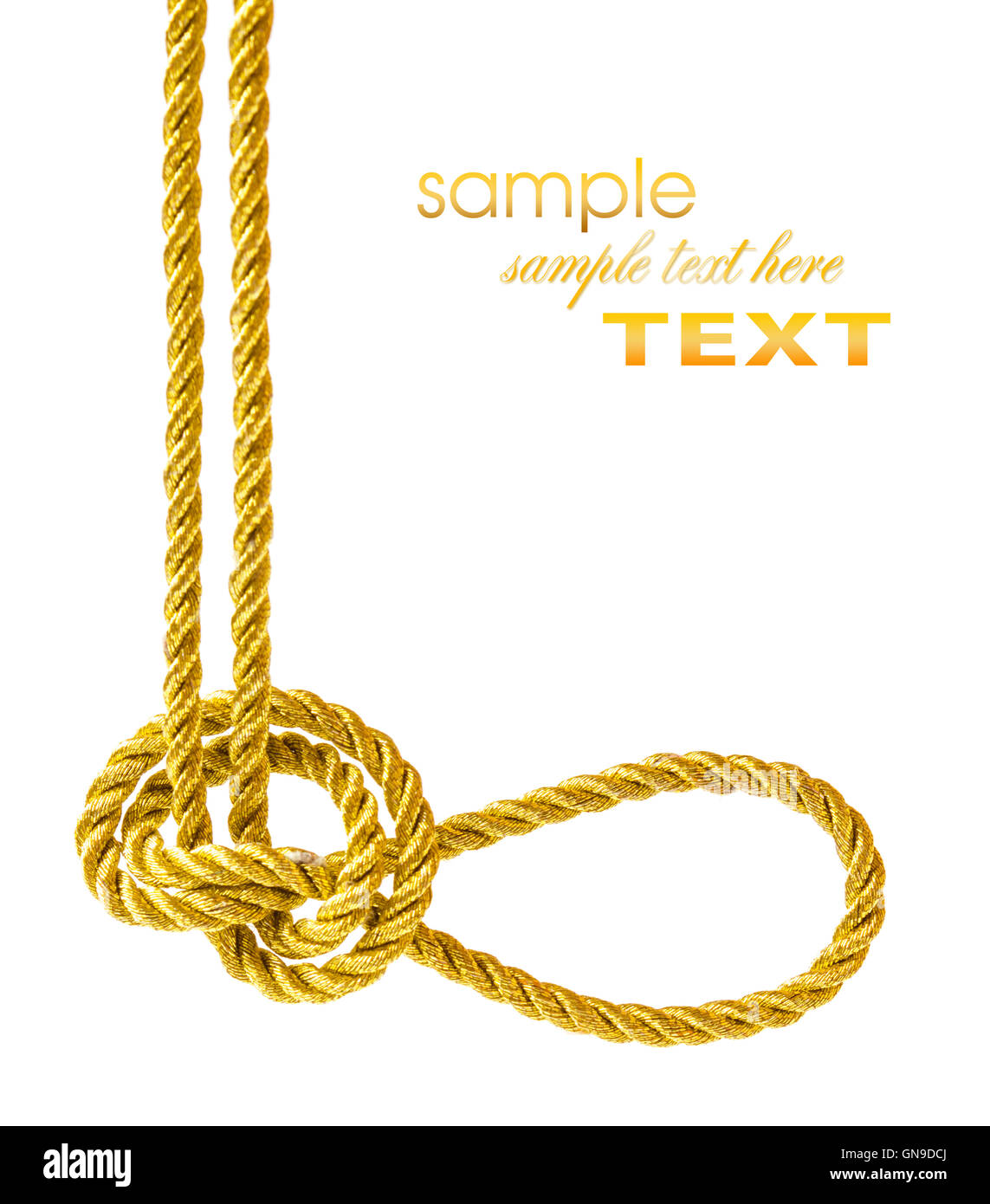Knot tied to a golden cord Stock Photo - Alamy