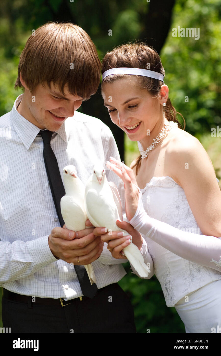 Wedding couple pigeons hi-res stock photography and images - Alamy