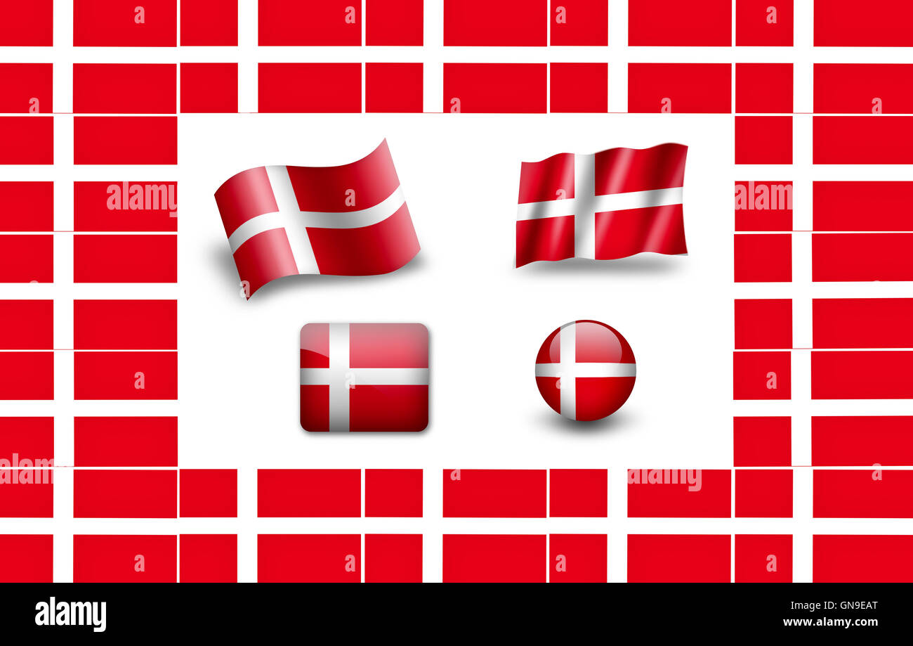 flag of Denmark. icon set Stock Photo - Alamy