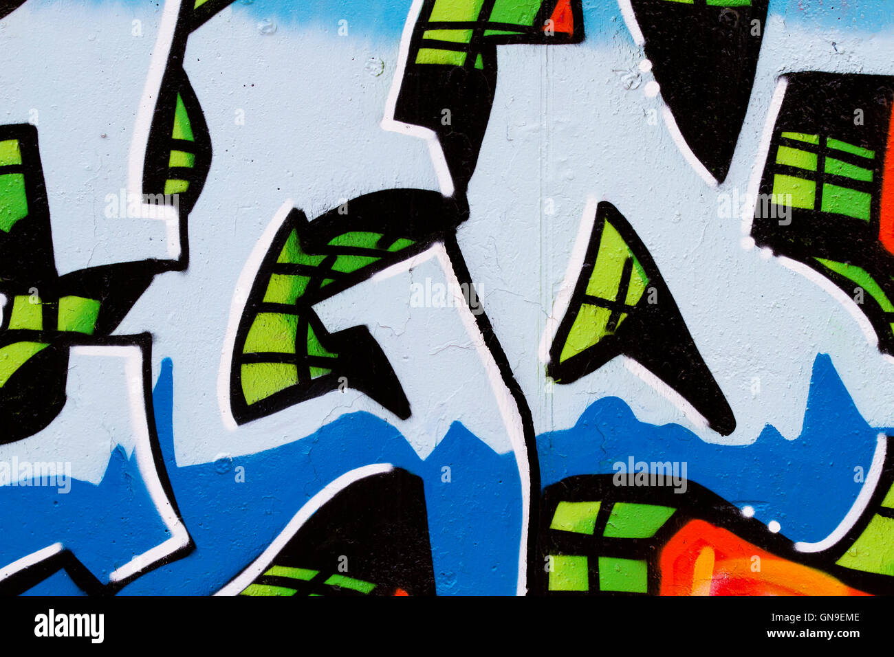 Abstract smart graffiti pic with blue and white Stock Photo - Alamy