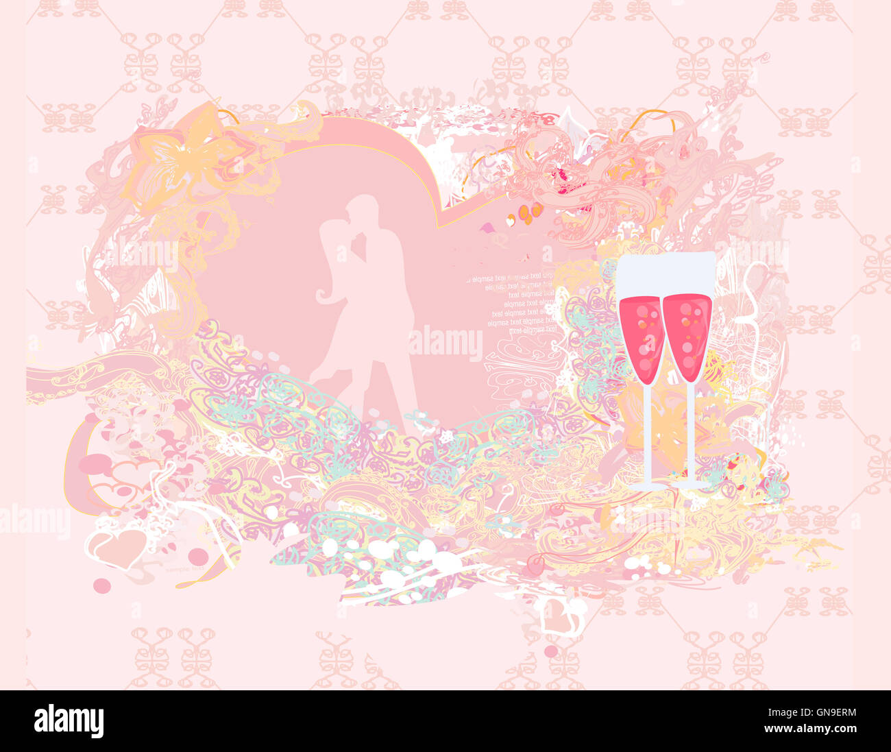 Ballroom dancers - invitation Stock Photo - Alamy