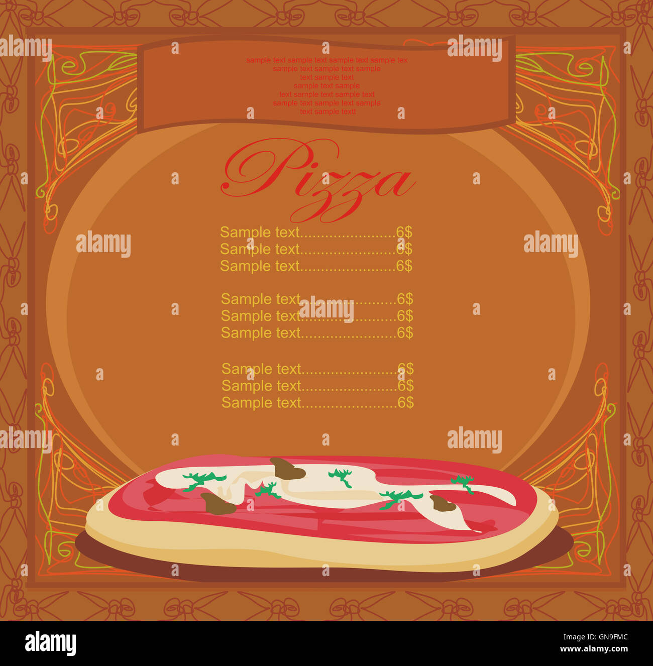 Pizza Menu Template Stock Photo - Alamy