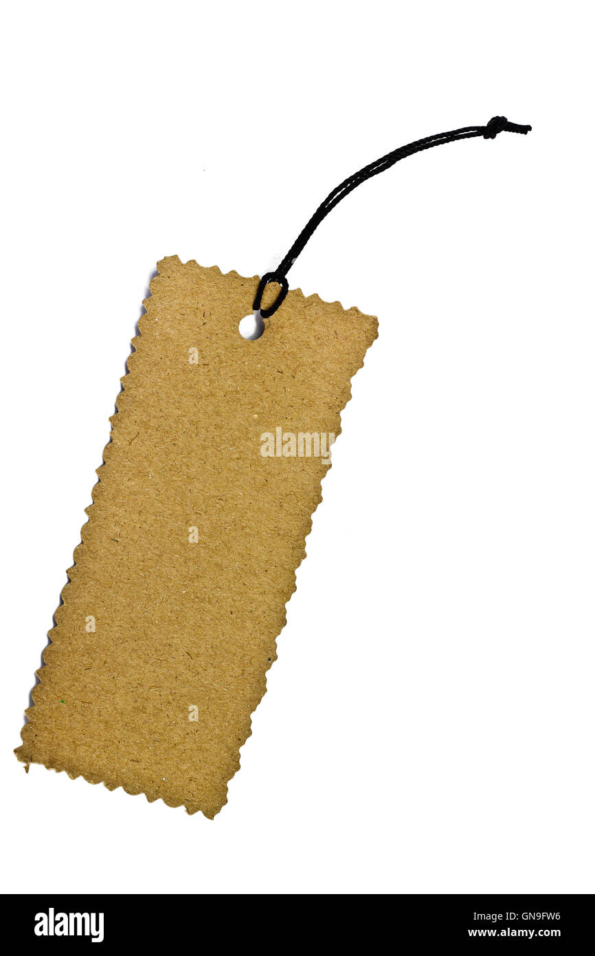 Blank tag tied with string Stock Photo - Alamy
