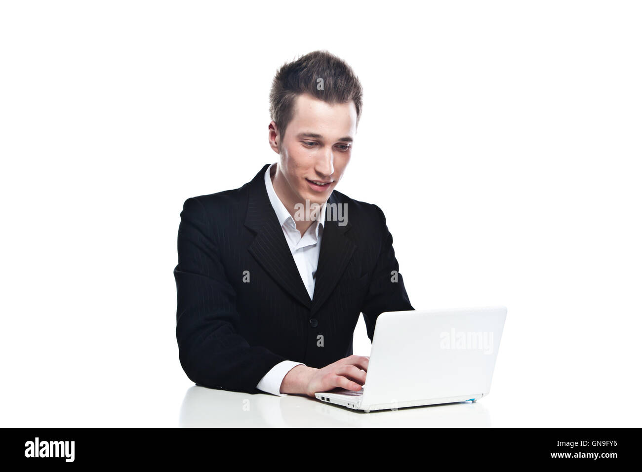 Man with laptop Stock Photo - Alamy