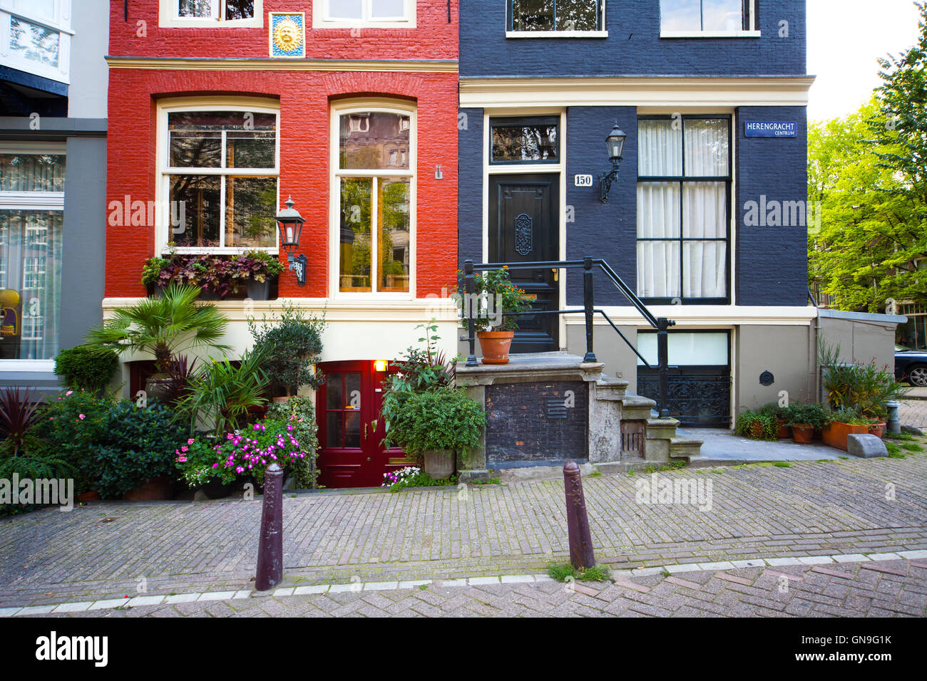 colorful houses in Amsterdam Stock Photo - Alamy