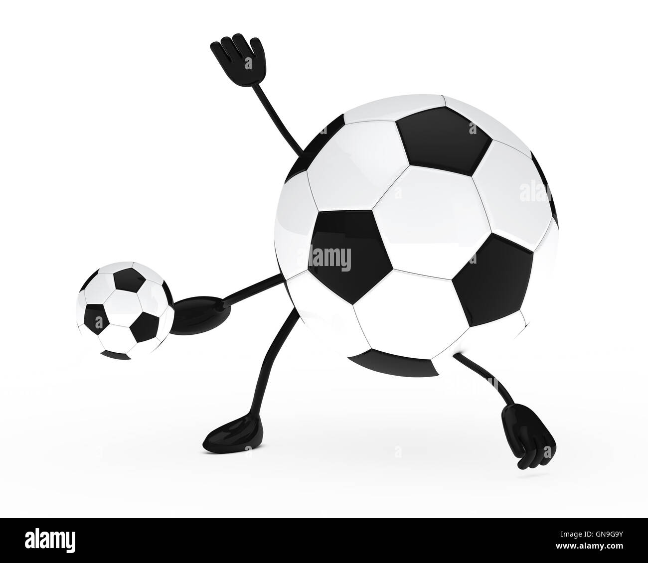 Football figure shoots a ball to goalkeeper hi-res stock photography ...