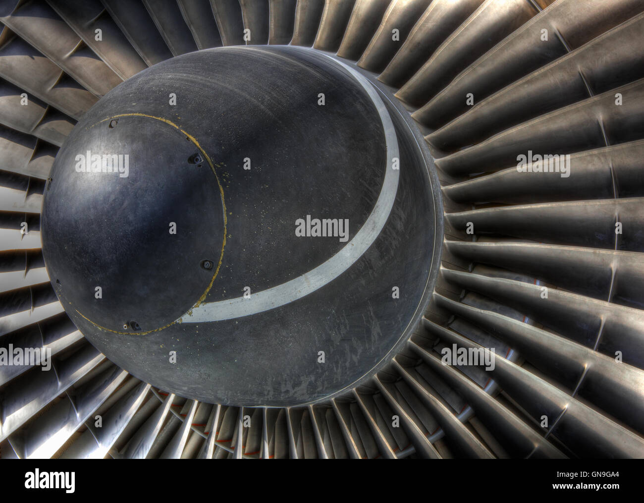 Jet engine inlet turbo vanes Stock Photo - Alamy