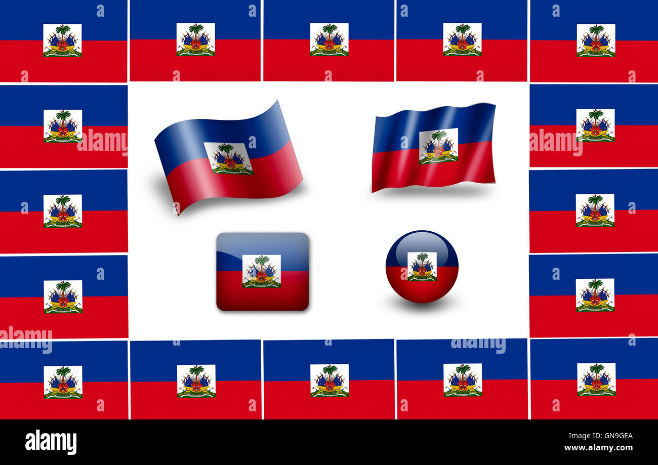 flag of Haiti. icon set Stock Photo - Alamy