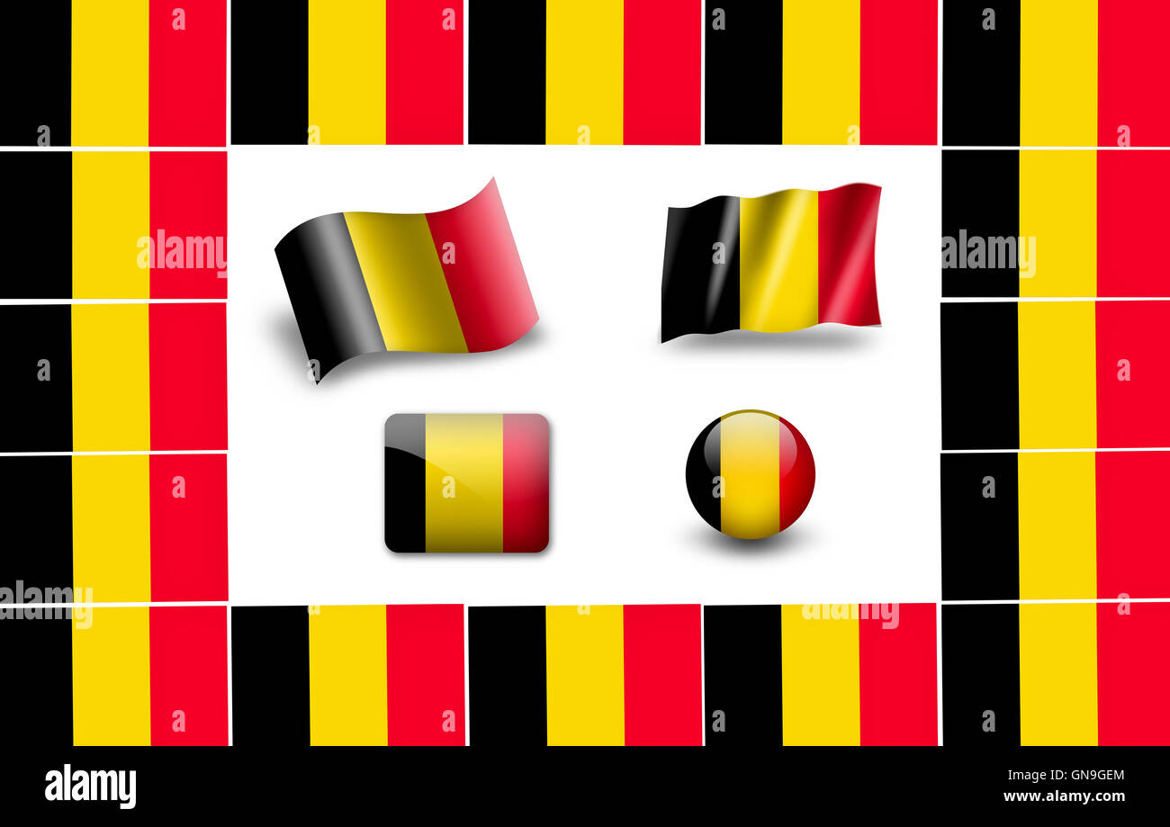 flag of Belgium. icon set Stock Photo - Alamy