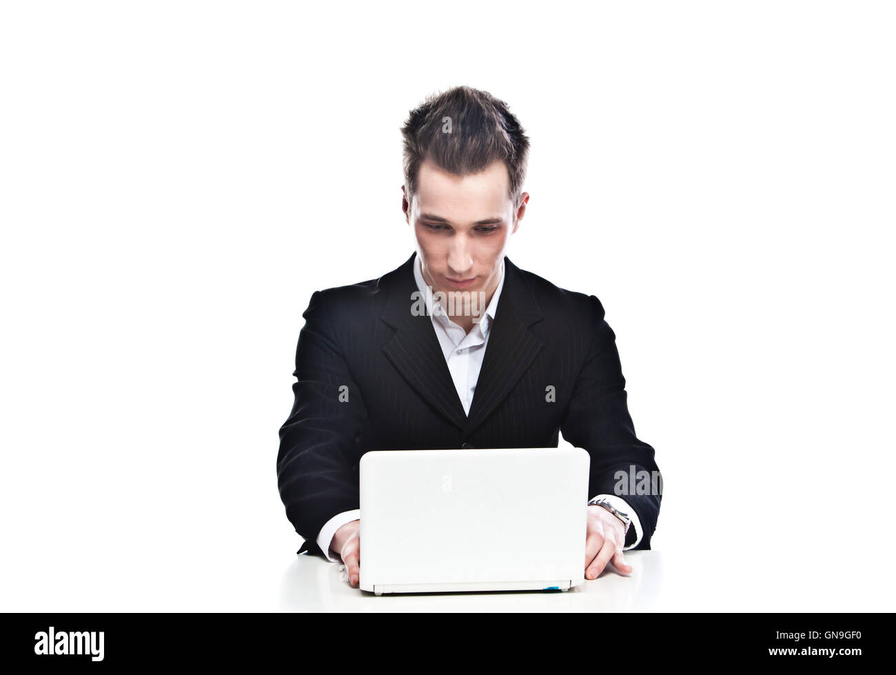 Man with laptop Stock Photo - Alamy